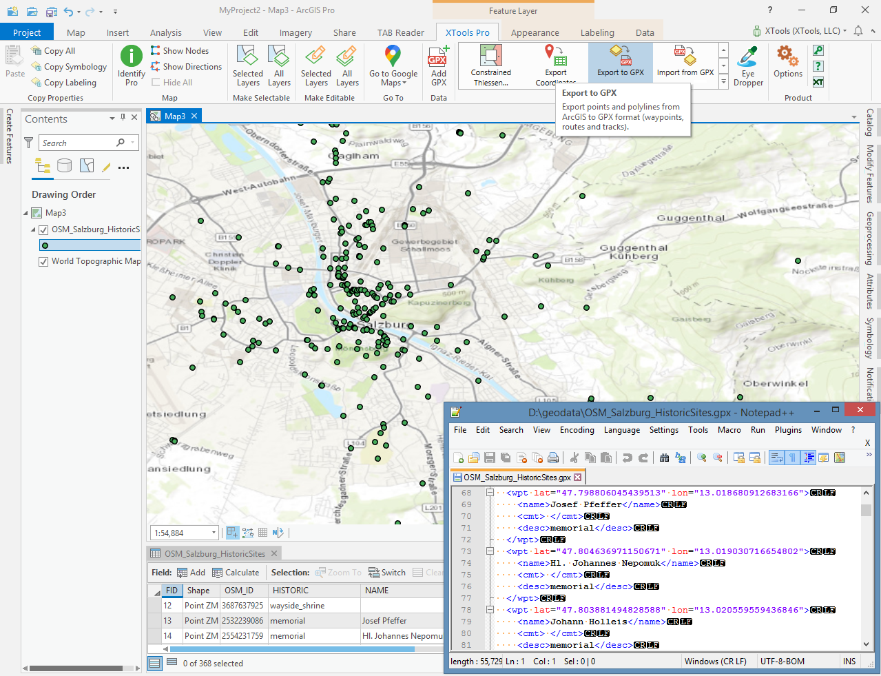 XTools Pro Help - Export to GPX