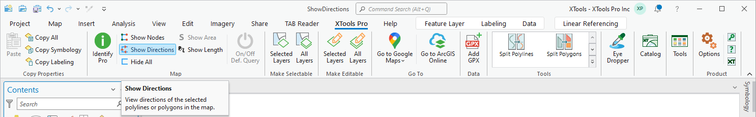 XTools Pro Help - Show Directions