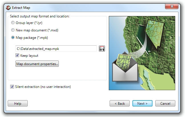 XTools Pro Help - Selecting output map format and location