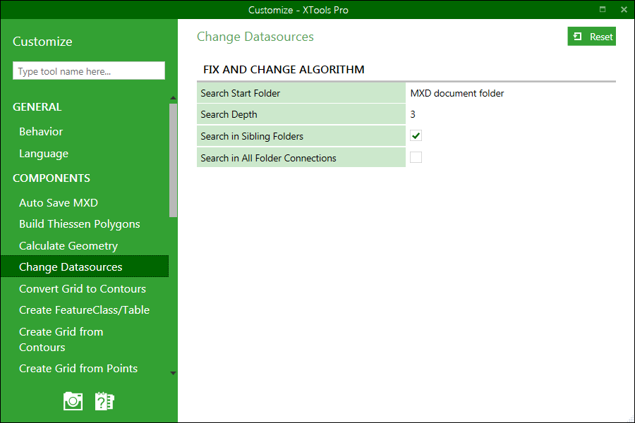 XTools Pro Help - Customizing "Change Datasources" tool