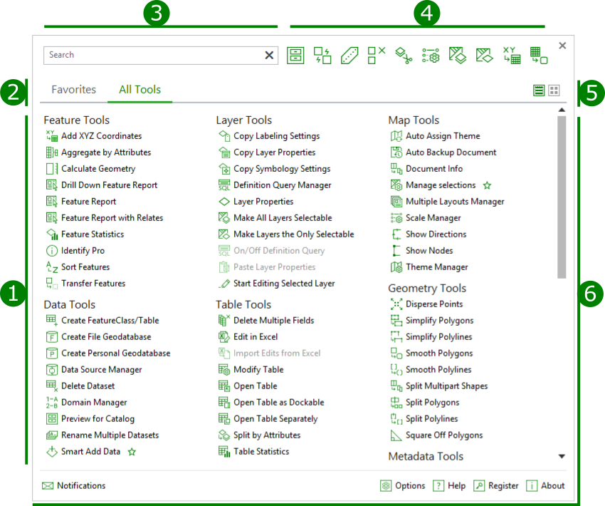 XTools Pro Help - New toolbar menu
