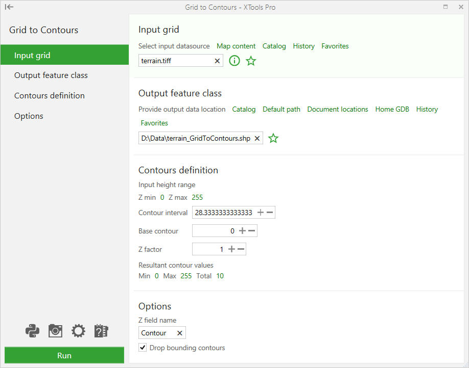 XTools Pro Help - Grid to Contours