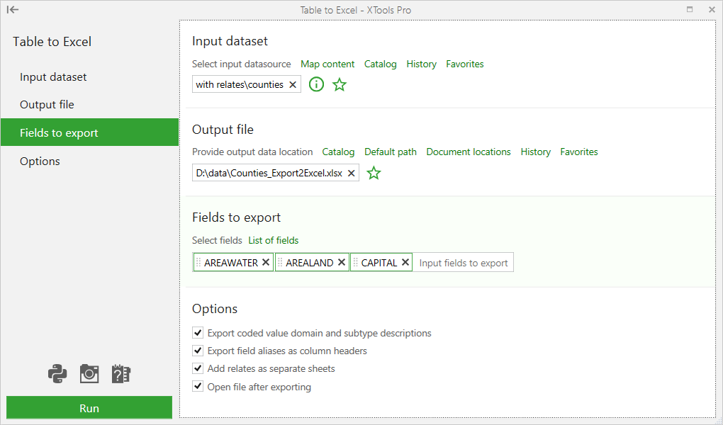XTools Pro Help - Table to Excel